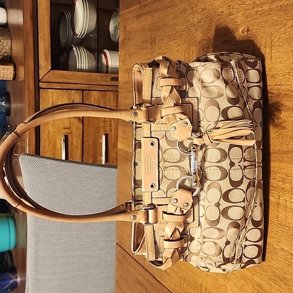 Coach | Bags | Coach Hampton Signature Cs Canvas And Leather Satchel ...